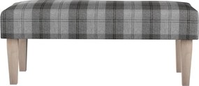 Dlouhá lavička 100x40cm barva šedá látka pletený vzor, vzorované