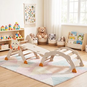 Costway Skládací Montessori prolézačka 8 v 1, přírodní