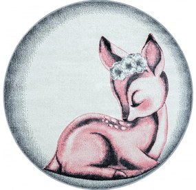 Ayyildiz Dětský kusový koberec BAMBI 0850, kulatý, Růžová Rozměr koberce: 120 cm KRUH
