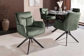 Designová otočná židle Brock zelený samet