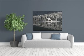 Obraz dům u jezera Velikost (šířka x výška): 150x100 cm