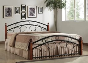 Casarredo - Komfort nábytek Kovová postel PARIS, 180x200, třešeň/černý kov