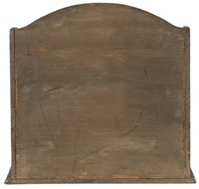 Hnědý dřevěný retro stojan na noviny a časopisy – 33x13x31 cm
