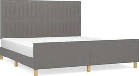 Rám postele bez matrace tmavě šedý 160 x 200 cm textil 3125228