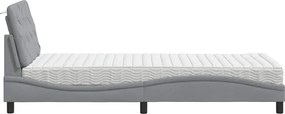 Postel s matrací světle šedá 90 x 200 cm textil 3310713