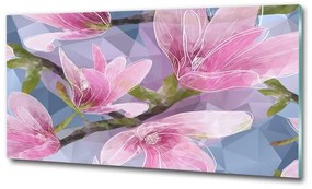 Wallmuralia Foto obraz sklo tvrzené Růžová magnolie 100x50