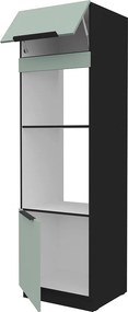 ARIA sc | vysoká skříňka 60 DPM-210 2F na vestavnou troubu a mikrovlnku | 60 cm | ANTI FINGERPRINT povrch | černá/aquamarine