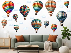 Létající balóny textilní přelepitelné samolepky na zeď arch 75 x 62 cm