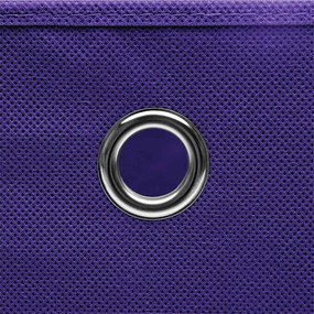 Úložné boxy 4 ks netkaná textilie 28 x 28 x 28 cm fialové 325211
