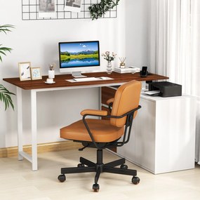 Costway Stůl ve tvaru L s kartotékou a zásuvkou 138 cm