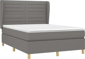 Box spring postel s matrací tmavě šedý 140 x 190 cm textil 3128598