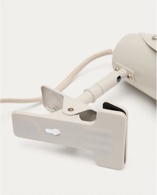 Světle šedá kovová stolní lampa s klipem (výška 16 cm) Jula – Kave Home