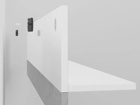 Casarredo - Komfort nábytek Závěsná police RUBENS beton šedý/bílá lesk