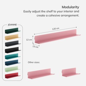Polička na zeď JOANNE 1200 mm, Fresh Style: pudrově růžová