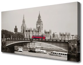 Obraz na plátně Most Londýn Big Ben 140x70 cm