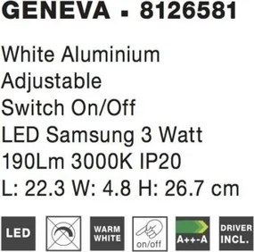 Nástěnné LED svítidlo NOVA LUCE GENEVA 3W 3000K 8126581