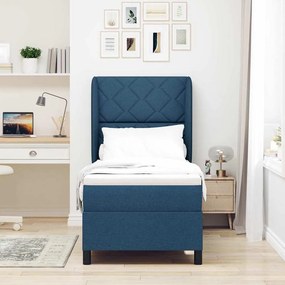 Postel s boxspringem s čelo Modrá 80 x 200 cm textil 3340598