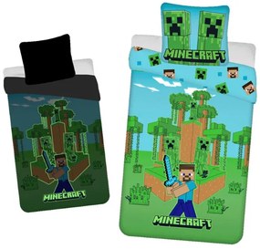 Jerry Fabrics Povlečení Minecraft Jungle Fight svítící efekt 140x200, 70x90 cm