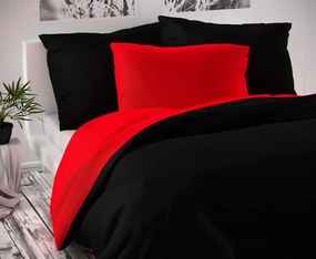 Kvalitex satén povlečení Luxury Collection červené černé 200x200 2x70x90