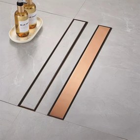 Rea Neox, nerezový sprchový odtokový žlab 100cm, 2v1, měděná matná, REA-G4890