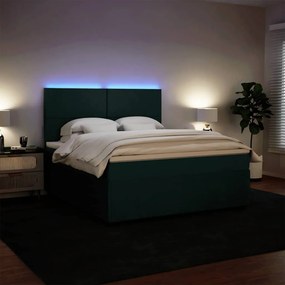 Box spring postel s matrací tmavě zelená 180x200 cm samet 3294703