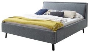 Čalouněná postel FRIEDA 140x200 s úložným prostorem, modrá Barva: černá