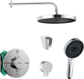 SANITINO - Sprchový set s termostatem a tělesem pod omítku hansgrohe, příslušenství kielle, chrom SANI21HKK002
