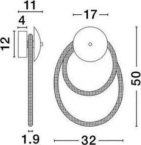 Nástěnné LED svítidlo NOVA LUCE ILANE 17W 3000K 9780100