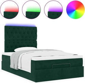 Osmanský rám postele s matracemi tmavě zelená 120x200cm samet 3314387