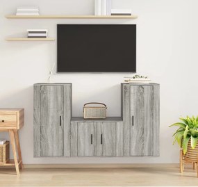 vidaXL 3dílný set TV skříněk kompozitní dřevo [3188518] Barva: Betonová šedá