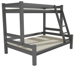 Patrová postel s rozšířeným spodním lůžkem 8X8 6A 80/120 x 200 cm šedá