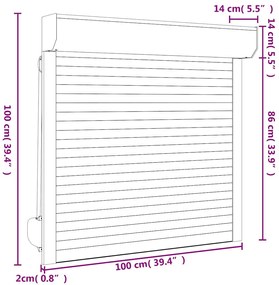 vidaXL Marketos Předokenní roleta hliníková 100 x 100 cm bílá