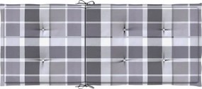 Podušky na židli vysoké opěradlo 6 ks šedé kárované 120x50x3 cm 314130