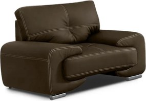 Křeslo Omega, bílá koženka + černá nit