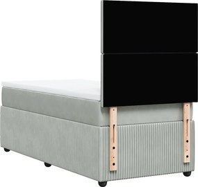 Box spring postel s matrací světle šedá 90x200 cm samet 3292232