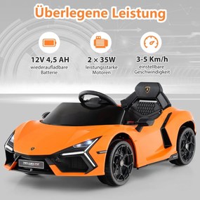 Costway Elektrické auto pro děti Lamborghini Revuelto 12 V elektrické dětské