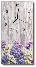 Nástěnné hodiny vertikální Lilac květiny pestré