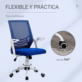 Ergonomická kancelářská židle Vinsetto - otáčecí kancelářská židle s nastavitelnou výškou, zdvihacími opěrkami a bederní podporou, pro teenagery a do…