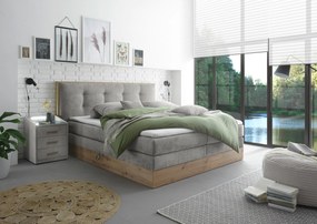 XXXLutz POSTEL BOXSPRING, 180/200 cm, světle šedá Livetastic - Postele s úložným prostorem - 002220039901