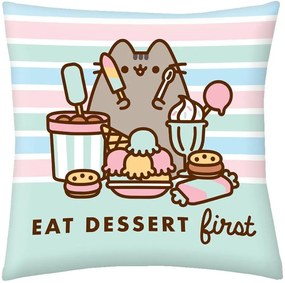 Oboustranný polštář kočička Pusheen - motiv Ice cream fan club - 40 x 40 cm