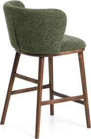 Tmavě zelená čalouněná barová židle (výška sedáku 65 cm) Ciselia – Kave Home
