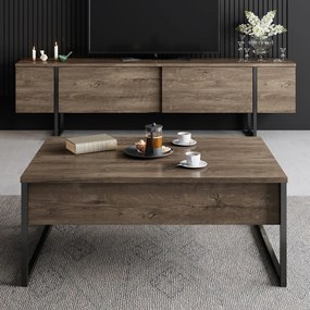 Luxe konferenční stolek, ořech / černá
