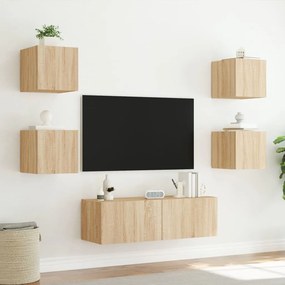 5dílná obývací stěna s LED osvětlením dub sonoma 3216862