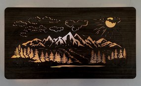 Li-Go "Hory" světelný obraz s baterií a pohybovým čidlem 80x45cm provedení povrchu: černá s patinou