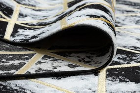 Dywany Łuszczów Kusový koberec Gloss 409A 82 3D cubes black/gold/grey Rozměry koberců: 160x220