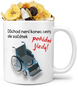 Hrnek Důchod není konec cesty (Náplň hrníčku: Tropická směs)