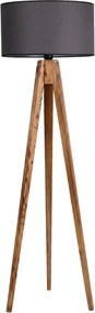 Tmavě šedá/v přírodní barvě stojací lampa s textilním stínidlem (výška 153 cm) Tripod – Opviq lights