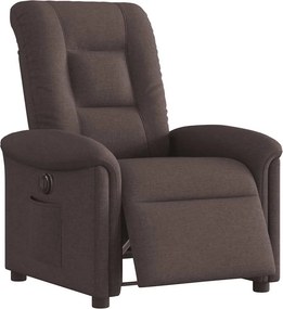 Elektrické polohovací křeslo tmavě hnědé textil 3303239