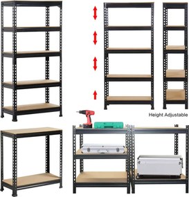 Sada 3 ks – Zátěžový regál Yaheetech – černá (254349207354)