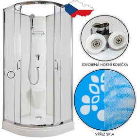 ARTTEC BRILIANT 90 x 90 cm - Sprchový box model 2 chinchilla sklo PAN04350